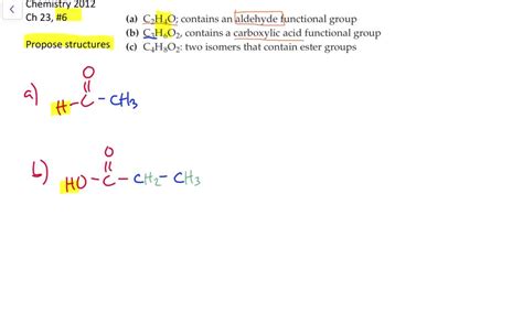 Propose structures for molecules that fit the following descriptions: (a) C2 H4 O ; contains an ...