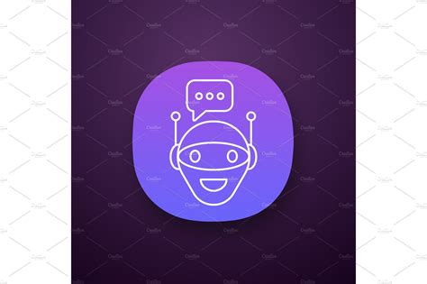 Chat Bot App Icon Outline Icons ~ Creative Market