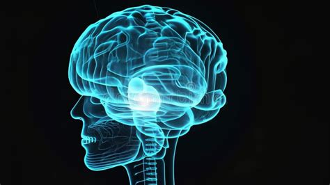 Exploring The Intricate Neural Pathways In A Glowing Brain Model During A Captivating Science