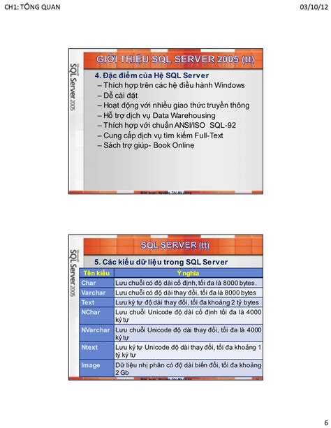 Bài Giảng Hệ Quản Trị Cơ Sở Dữ Liệu Sql Server Chương 1 Tổng Quan Về