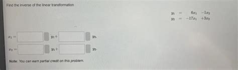 Solved Find the inverse of the linear transformation | Chegg.com