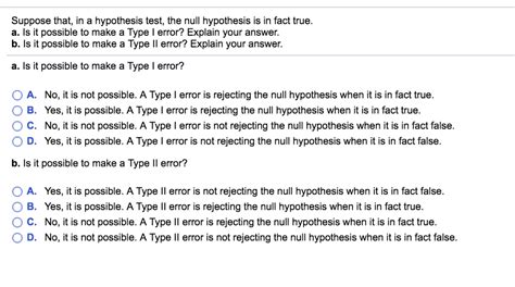 Solved Suppose That In A Hypothesis Test The Null