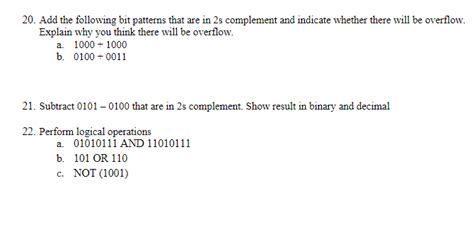 Solved Add The Following Bit Patterns That Are In S Chegg