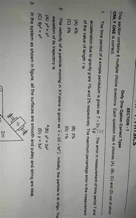 only one option correct type this section contains 6 multiple choice ques
