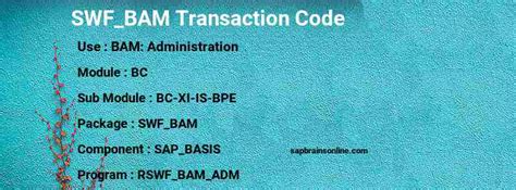 SWF BAM SAP Tcode For BAM Administration