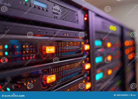 Complete IT Infrastructure Setup With Servers Switches Routers And Cabling Systems Stock