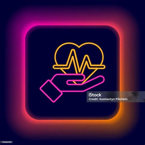 검은 색 배경에 격리 된 빛나는 네온 라인 심박수 아이콘 하트 비트 기호 심장 펄스 아이콘 심장 그람 아이콘 다채로운 개요 개념 벡터 그래프에 대한 스톡 벡터 아트 및 기타