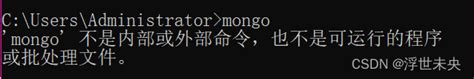 windows下使用mongo命令提示不是内部或外部命令 mongo7 0 4 版本 不是内部或外部命令 csdn博客
