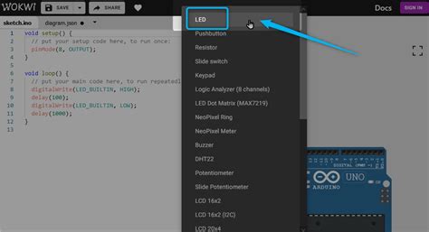 Online Arduino Simulator 2022 Blink An Led Project How To Use