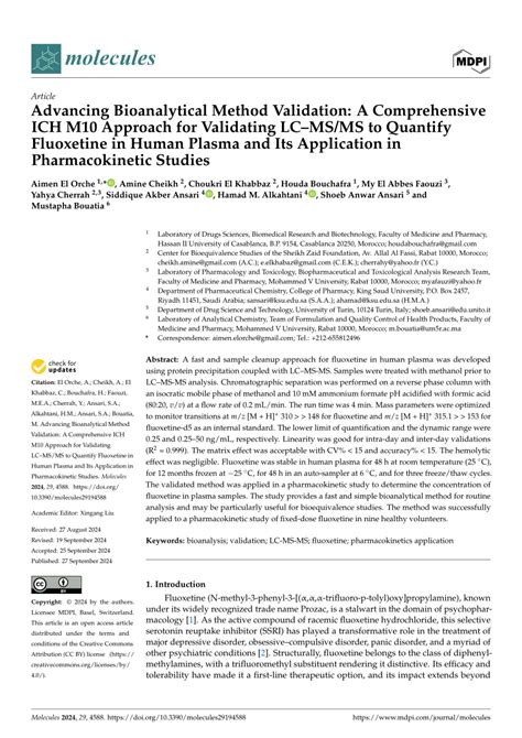 Pdf Advancing Bioanalytical Method Validation A Comprehensive Ich M10 Approach For Validating