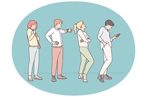 Premium Vector Stressed People Wait In Queue