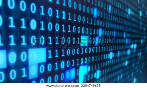 Computer Screen Blue Digital Binary Data Stock Photo Shutterstock