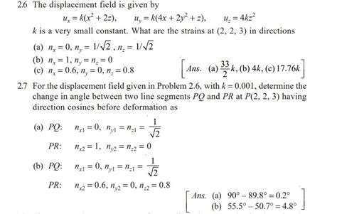 solved u 4kz2 2 6 the displacement field is given by uz