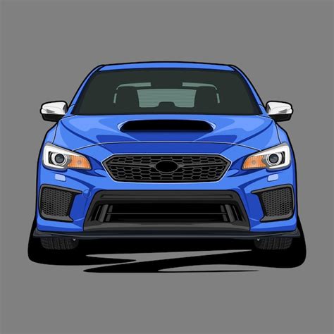 개념적 디자인을 위한 전면 보기 자동차 벡터 일러스트 레이 션 프리미엄 벡터