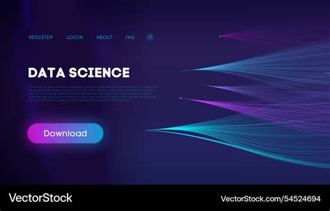 Bright Data Science Visualization On Navy Vector Image