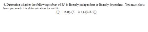 solved 4 determine whether the following subset of r3 is