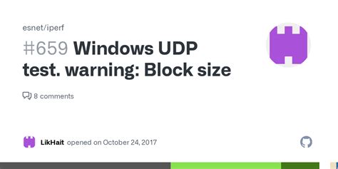 windows udp test warning block size · issue 659 · esnet iperf · github