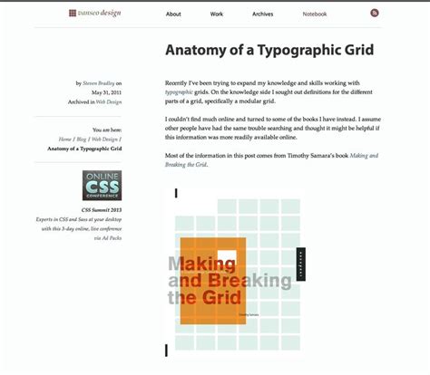 anatomy of a modular typographic grid vanseo design web design