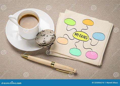 My Goals Setting Goals Concept Blank Flowchart Or Mind Map Sketch