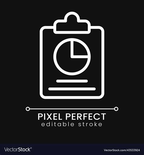 Clipboard And Chart Pixel Perfect White Linear Vector Image