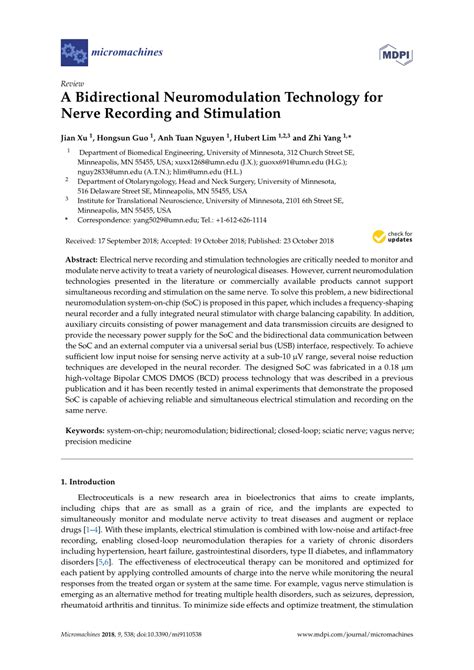 Pdf A Bidirectional Neuromodulation Technology For Nerve Recording And Stimulation