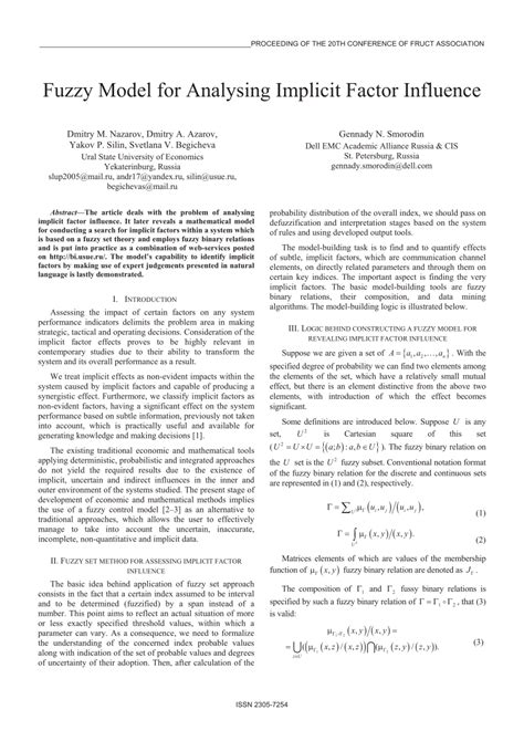 pdf fuzzy model for analysing implicit factor influence