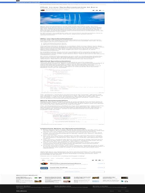 How To Use Synchronization In Java Pdf Pdf Method Computer Programming Thread Computing