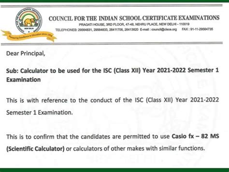 isc class 12 term 1 exam 2021 22 cisce allows use of calculators for