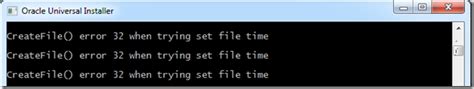 Ошибка Createfile Error 32 When Trying Set File Time во время запуска инсталлятора Oracle