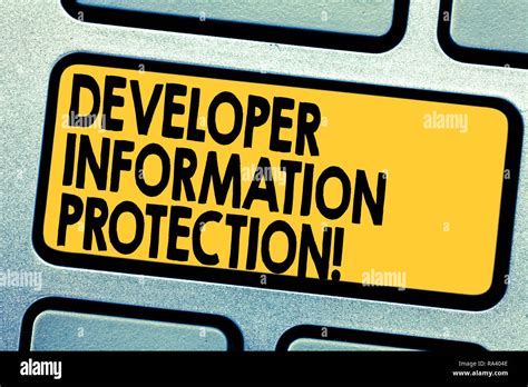 Handwriting Text Developer Information Protection Concept Meaning