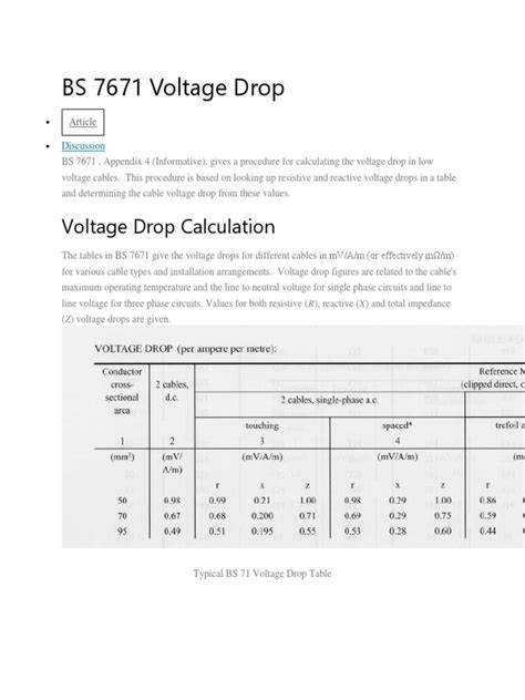 Bs 7671 Voltage Drop Pdf Electrical Resistance And Conductance
