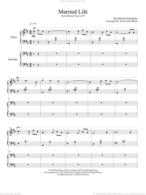 Piano Sheet Music For Married Life At Jeffery Knight Blog