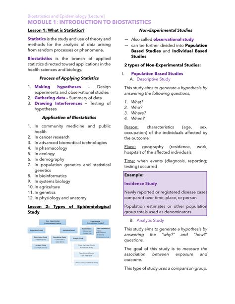 module 1 transes module 1 introduction to biostatistics lesson 1