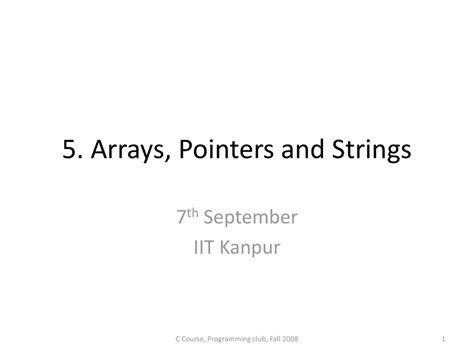 5 arrays pointers and strings ppt download