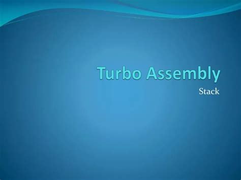 Ppt Turbo Assembly Powerpoint Presentation Free Download Id2089935