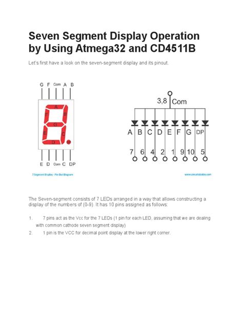 Seven Segment Display Operation By Using Atmega32 And Cd4511b Pdf