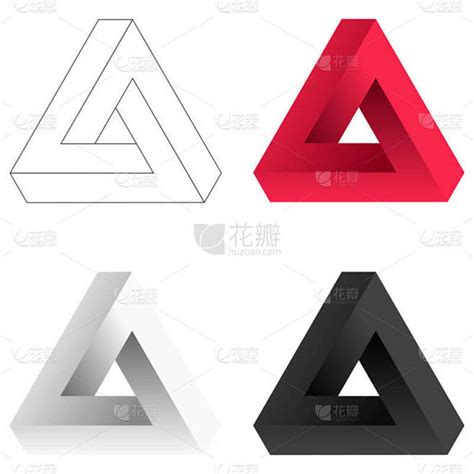 抽象不可能三角套。矢量说明
