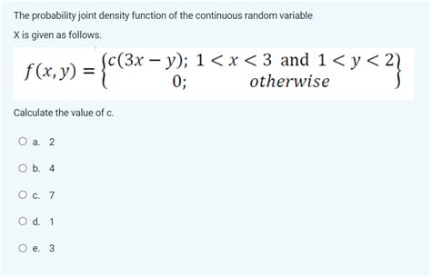 Solved The Probability Joint Density Function Of The Chegg