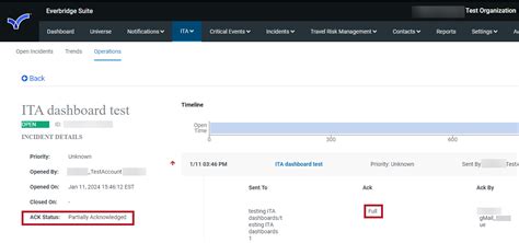 EBS Difference Between The Incident ACK Status Field And The Ack Field On The ITA Dashboard
