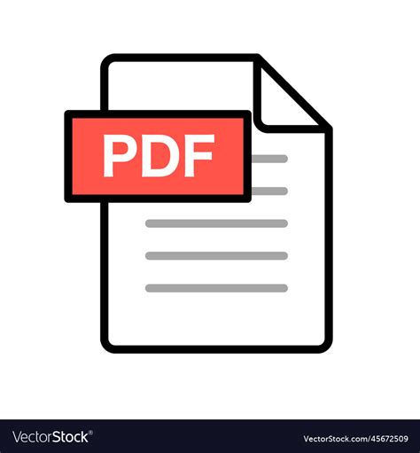 pdf data file icon or digital document royalty free vector