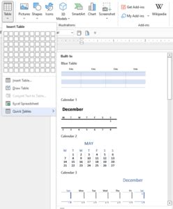 Quick Tables In Word Avantix Learning