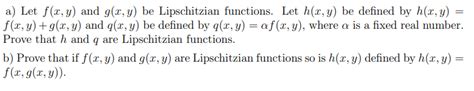 Solved A Let Fxy And Gxy Be Lipschitzian Functions