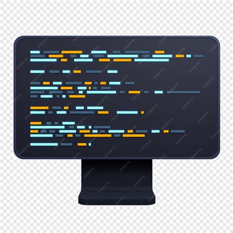 Premium PSD | Computer programming or developing software 3d rendering of flat monitor coding 3d ...