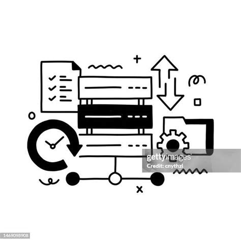 Data Center Related Conceptual Vector Illustration Database Server Transfer Security High Res
