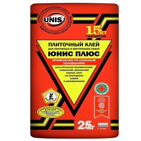 Плиточный клей Юнис плюс 25 кг купить по низкой цене в интернет ...
