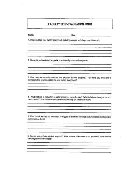 Faculty Self Evaluation Form Edit Fill Sign Online Handypdf