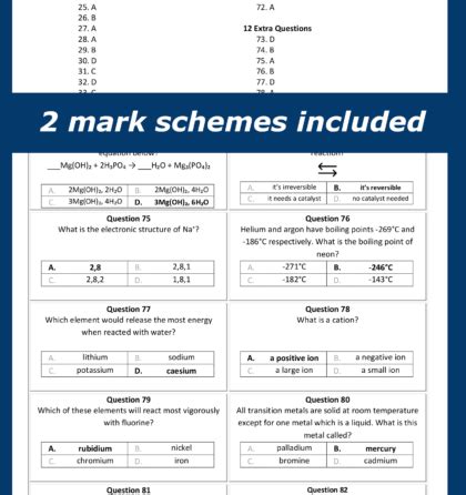 Atomic Structure Quiz GCSE Powerpoint Sheets Rocketsheets Co Uk