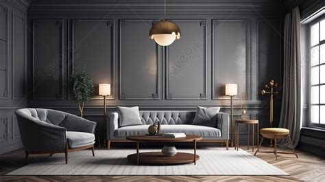 향상된 3d 렌더링으로 가구가 있는 빈티지 그레이 거실에 생동감을 불어넣다 거실 배경 플로어 램프 배경 거실 가구 배경 이미지 Hd 거실 플로어 램프 거실 가구