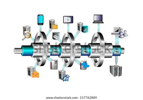 This Vector Illustrates How A Middleware Distributed Technology