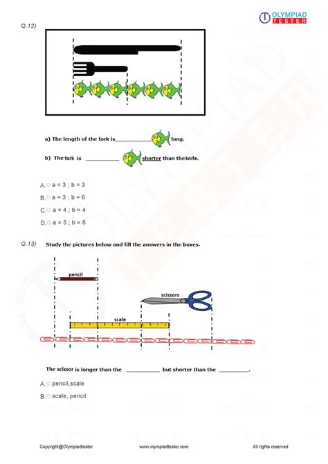 Class 1 Maths Mock Test Pdf 12 Olympiad Tester
